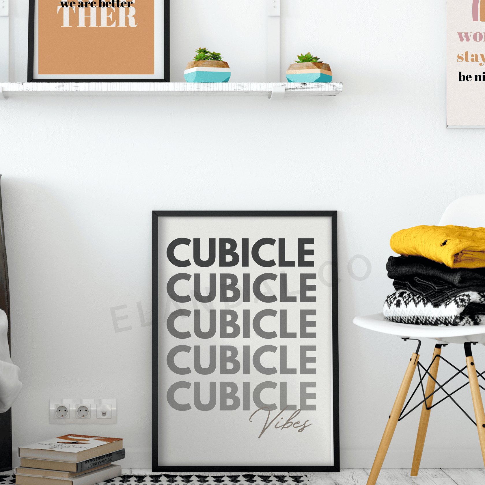 Cubicle Vibes Framed Poster Print, Cute Office Wall Decor, Available i ...