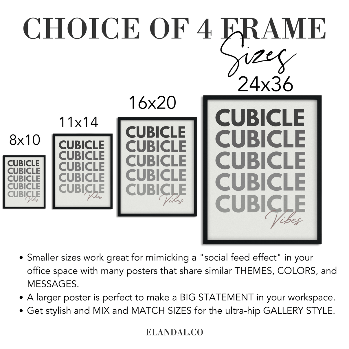 Cubicle Vibes Framed Poster Print, Cute Office Wall Decor, Available i ...