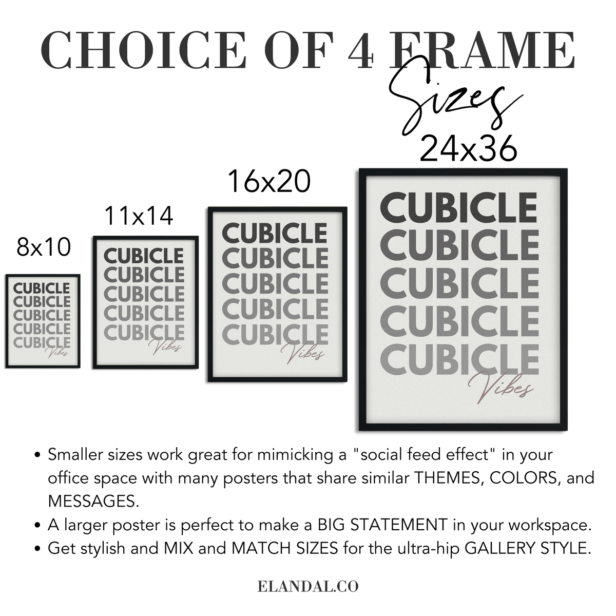 Cubicle Vibes Framed Poster Print, Cute Office Wall Decor, Available i ...