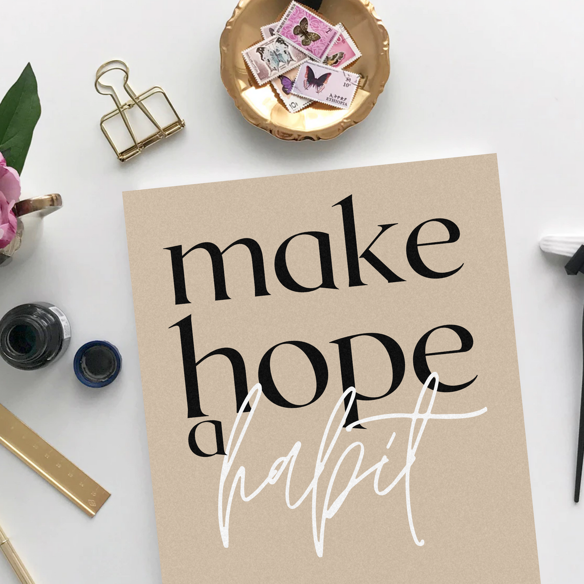 Make Hope a Habit Motivational and Inspirational Poster – El and Al Co.