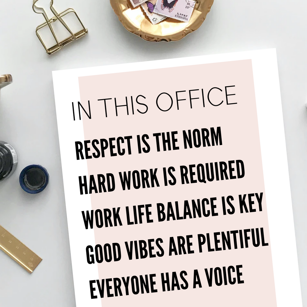 Office Culture Print Poster Motivational Workplace Wall Art - Minimali ...