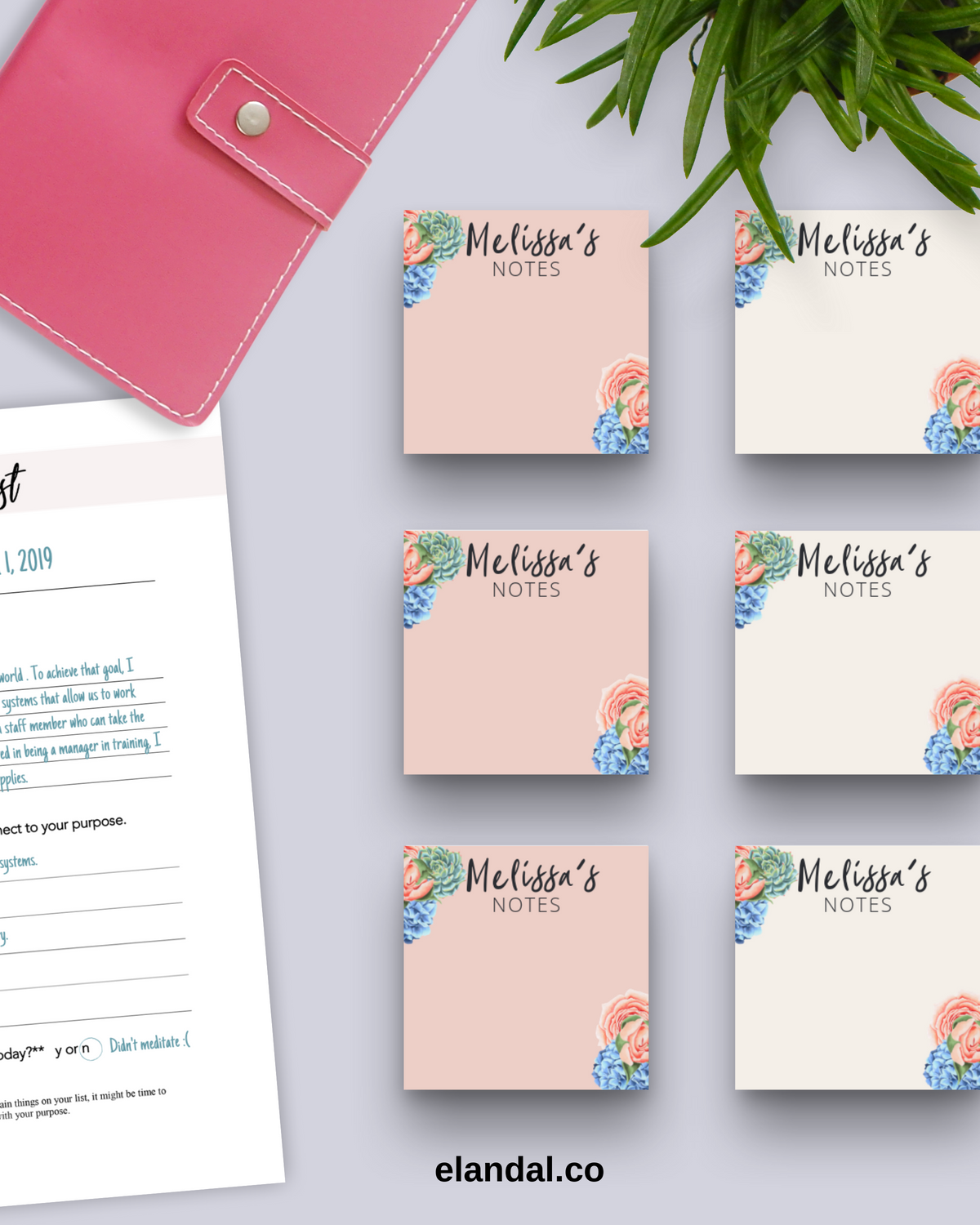 Personalized Floral Sticky Note Pads | Custom Stationery for the Offic ...