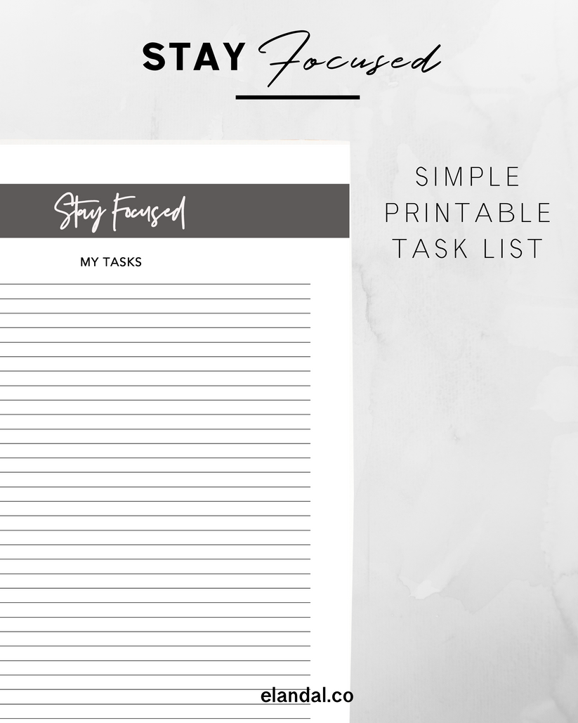 Stay Focused Printable To-Do List Productivity Planner Pages – El and ...