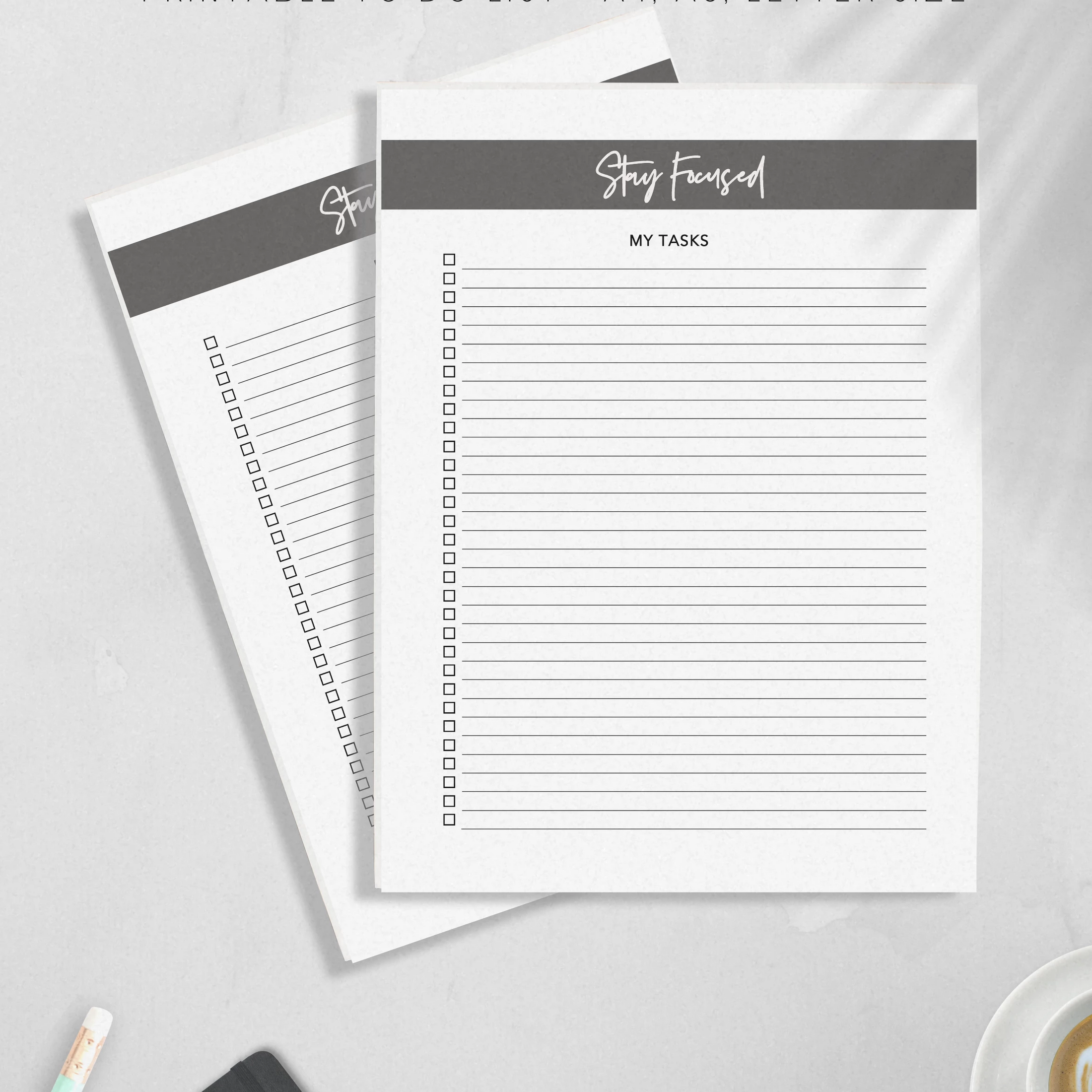 Stay Focused Printable To-Do List Productivity Planner Pages – El and ...