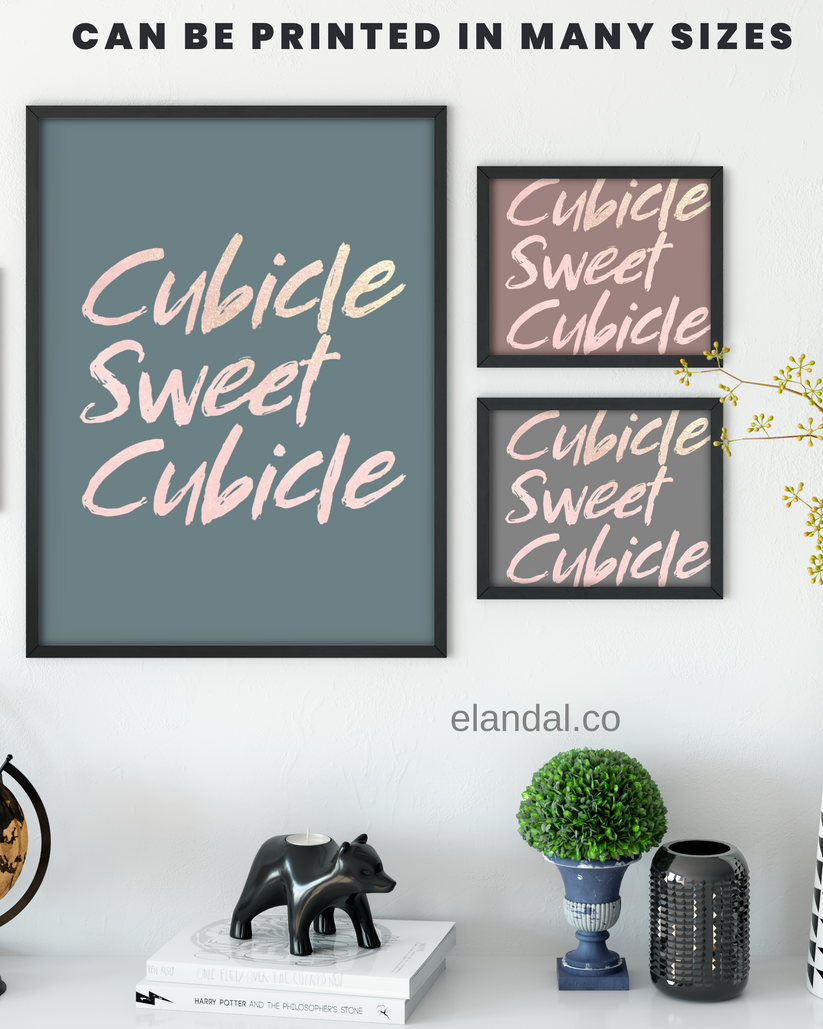 Cubicle Sweet Cubicle Printable Art for Workspace Instant Download – El ...