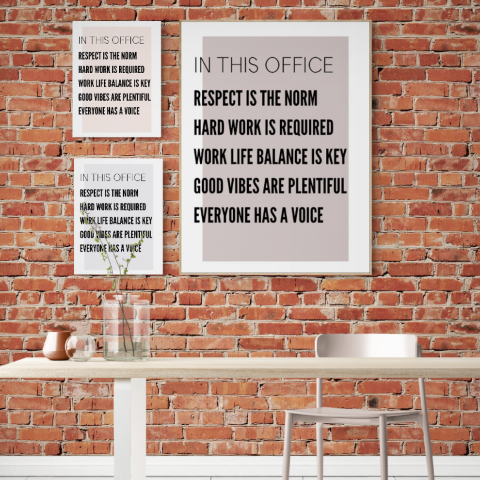 Office Culture Print Poster Motivational Workplace Wall Art - Minimali ...