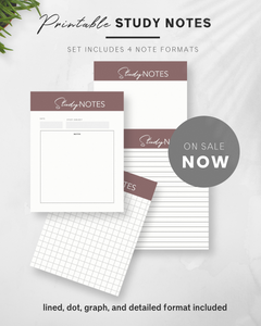 Printable Note Taking Paper | A4, A5, Letter and Half Letter Sizes | L ...