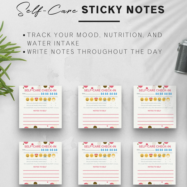 Self-Care Sticky Notes 3"x 3" Adhesive Note Pads for Productivity and ...