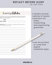 Evening Reflection Printable: Self-Care Daily Bedtime Routine Sheet ...