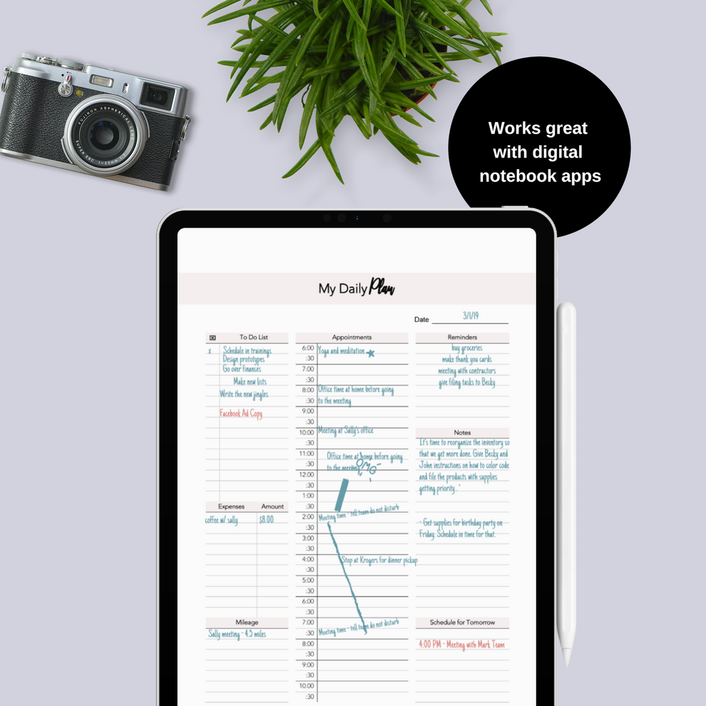 One-Page Daily Planner Printable Planner Page – El and Al Co.