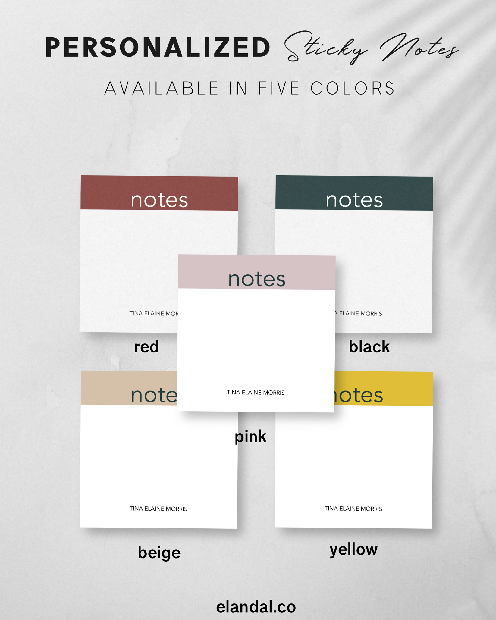 Personalized Notes, Sticky Notes, 3x3 in. Adhesive Notepads Assorted C ...