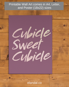 Cubicle Sweet Cubicle Printable Art for Workspace Instant Download – El ...