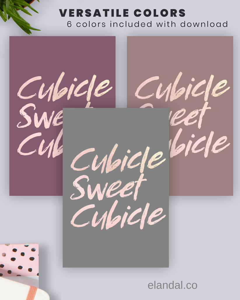 Cubicle Sweet Cubicle Printable Art for Workspace Instant Download – El ...