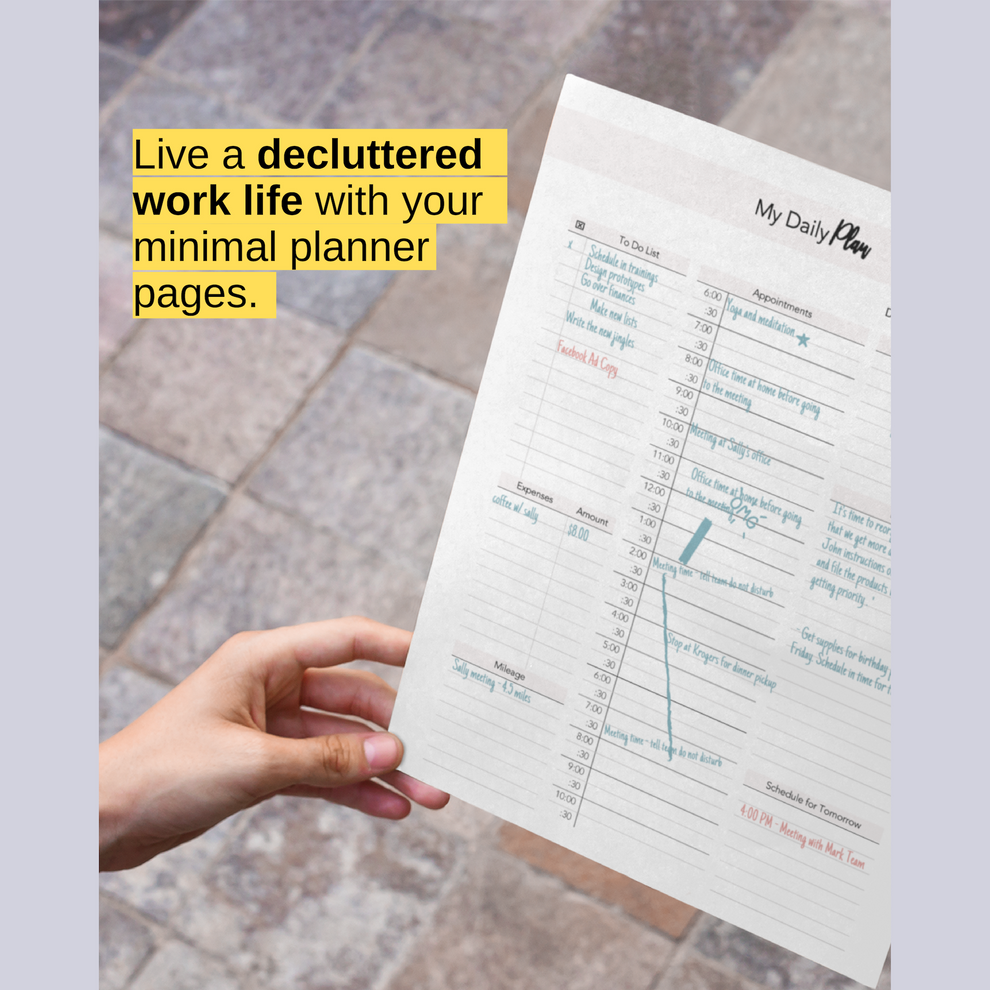 One-Page Daily Planner Printable Planner Page – El and Al Co.